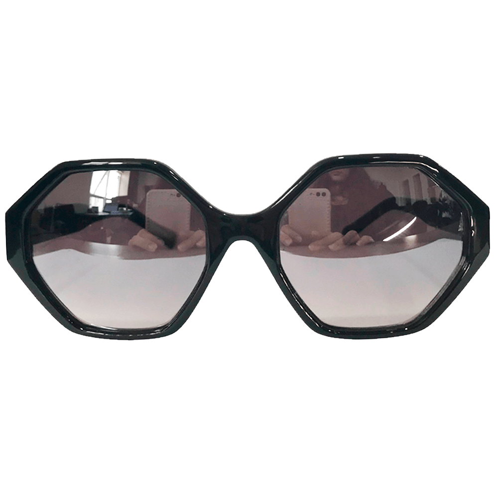 Oculos Hexagonal Preto Espelhado - AC Brazil