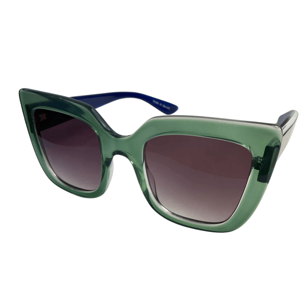 Lady Verde Transparente Haste Azul